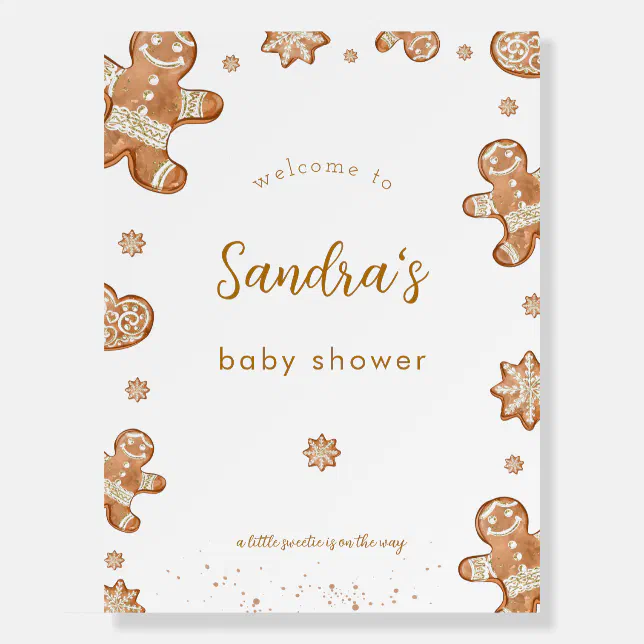 Gingerbread Baby Shower Welcome Sign Poster | Zazzle