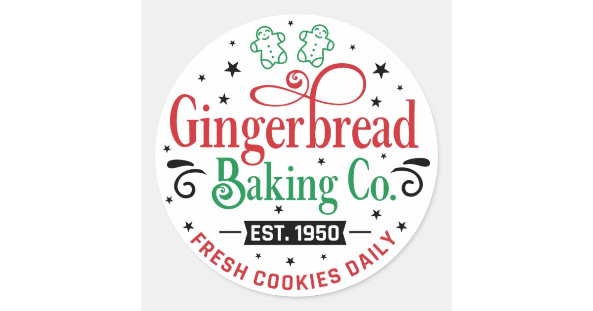 Gingerbread Baking Company Sticker | Zazzle