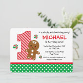 Gingerbread Boy 1st Birthday Invitation | Zazzle