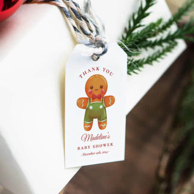 Gingerbread Boy Baby Shower Favor Tag | Zazzle