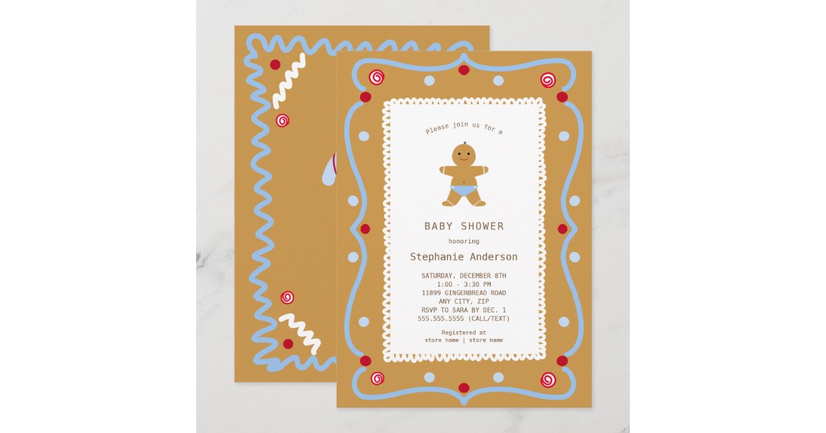 Gingerbread Boy Baby Shower Invitation | Zazzle