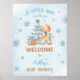 Gingerbread Boy Blue Christmas Baby Shower Digital Poster | Zazzle