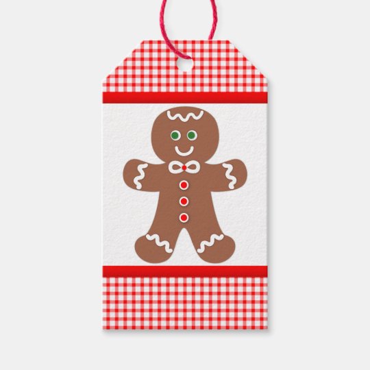 Gingerbread Boy Christmas Gift Tags | Zazzle.com