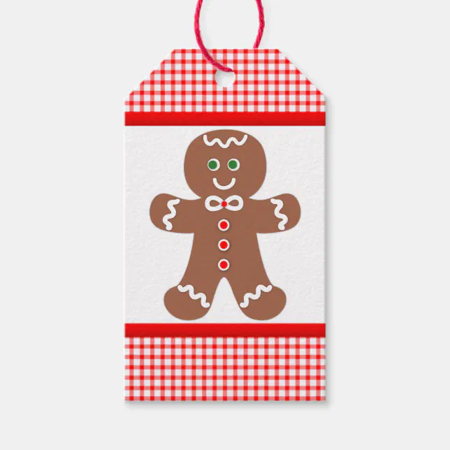 Gingerbread Boy Christmas Gift Tags | Zazzle