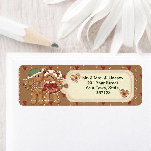 Gingerbread Christmas Address Labels | Zazzle