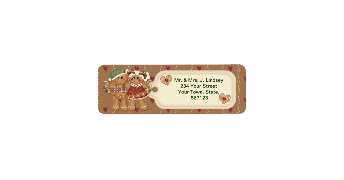 Gingerbread Christmas Address Labels | Zazzle