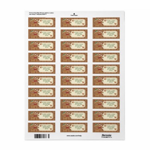 Gingerbread Christmas Address Labels | Zazzle