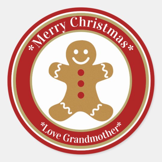 Gingerbread Christmas Classic Round Sticker | Zazzle.com