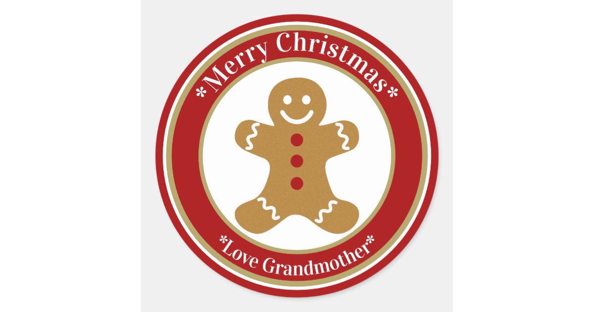 Gingerbread Christmas Classic Round Sticker | Zazzle