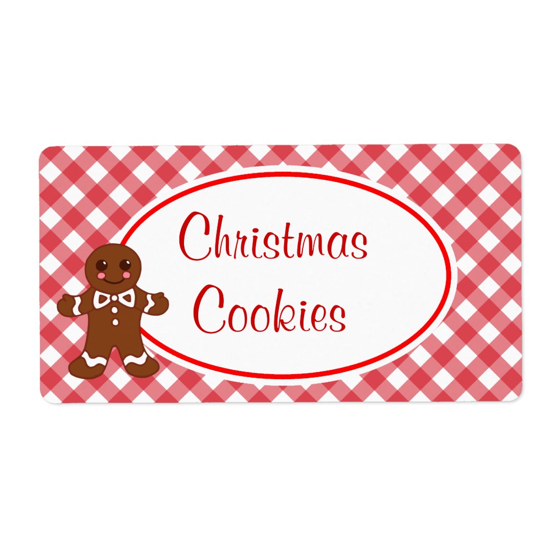 Gingerbread Christmas Cookies Labels | Zazzle