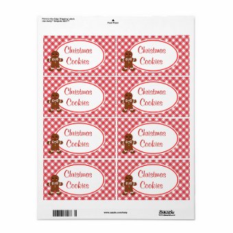 Gingerbread Christmas Cookies Labels | Zazzle