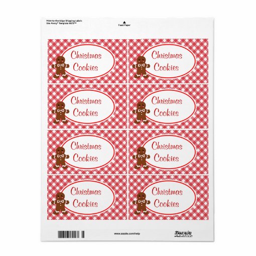 Gingerbread Christmas Cookies Labels | Zazzle