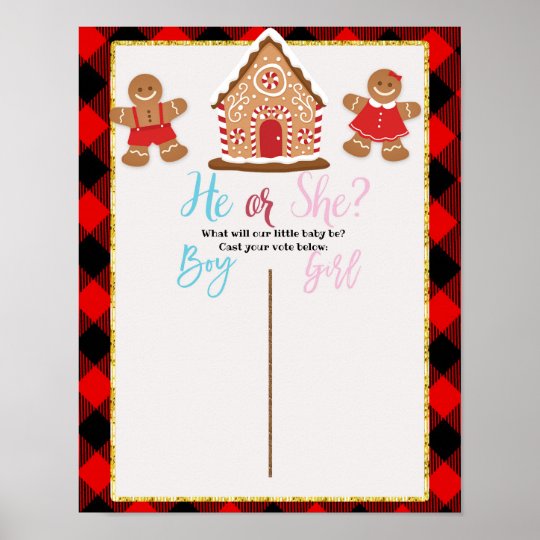 Gingerbread Christmas Gender Reveal Voting Board Poster | Zazzle.com Gingerbread Christmas Gender Reveal Voting Board Poster | Zazzle.com
