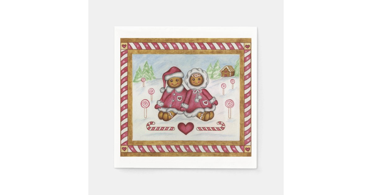 Gingerbread Christmas Napkins | Zazzle