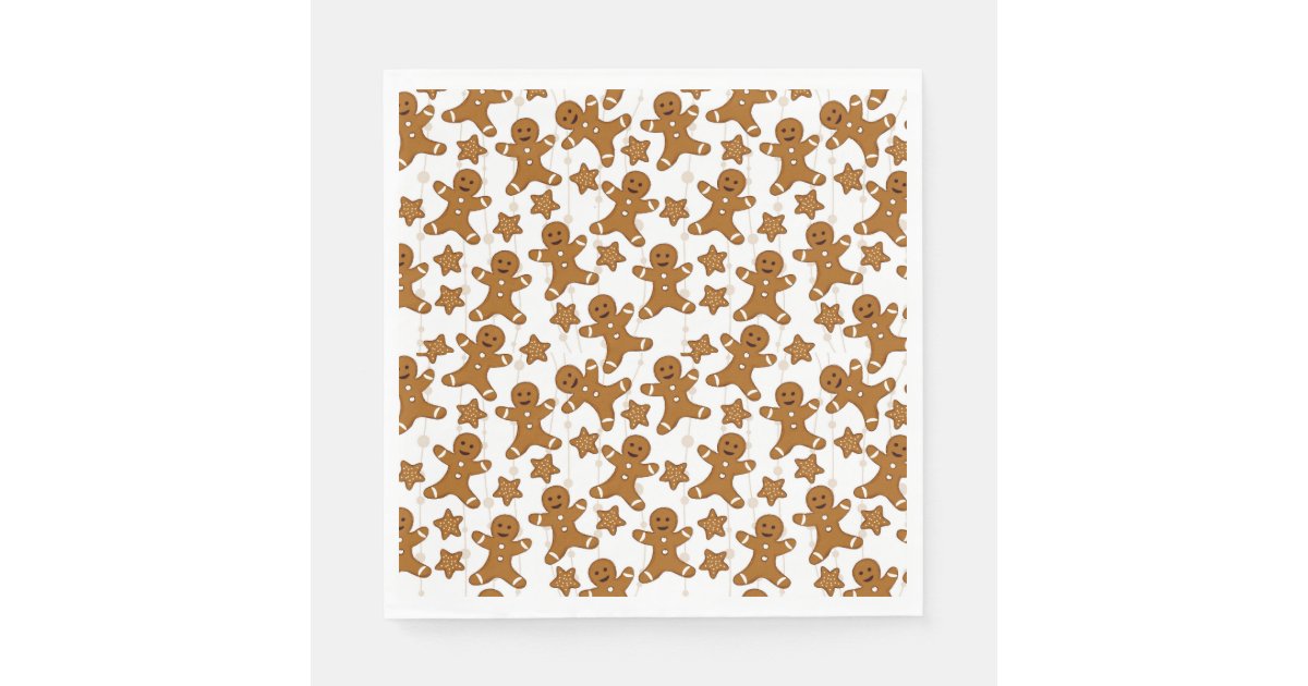 Gingerbread Christmas Paper Napkins | Zazzle