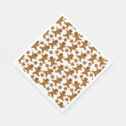 Gingerbread Christmas Paper Napkins | Zazzle