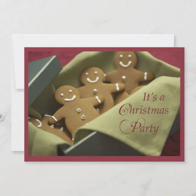 Gingerbread Christmas Party Invitation | Zazzle