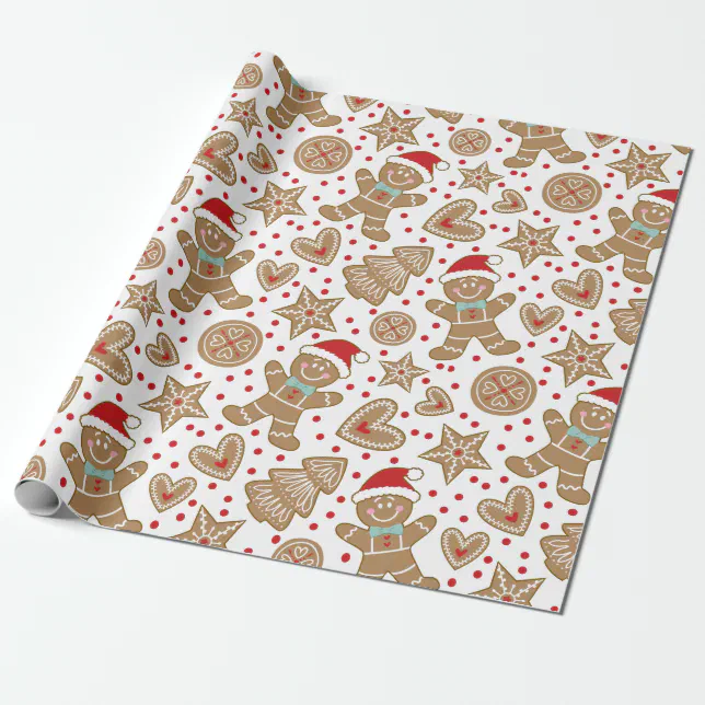 Gingerbread Christmas Wrapping Paper | Zazzle