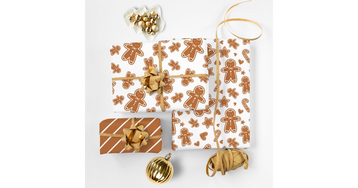 Gingerbread Christmas Wrapping Paper Sheets | Zazzle