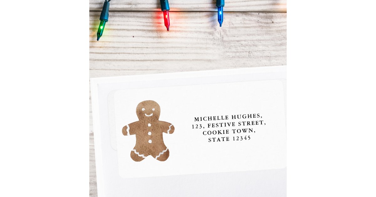 Gingerbread Cookie Christmas Return Address Label | Zazzle