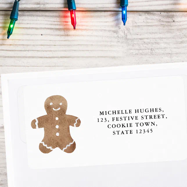 Gingerbread Cookie Christmas Return Address Label | Zazzle