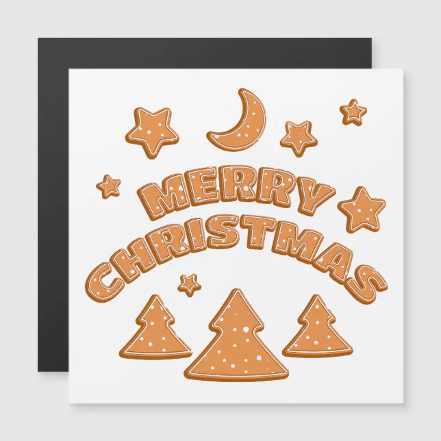 Gingerbread cookie font Merry Christmas card | Zazzle