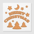 Gingerbread cookie font Merry Christmas card | Zazzle