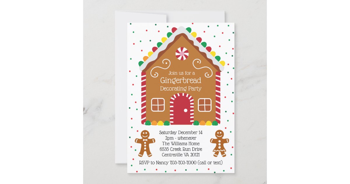 Gingerbread Cookie Holiday Decorating Party Invitation | Zazzle