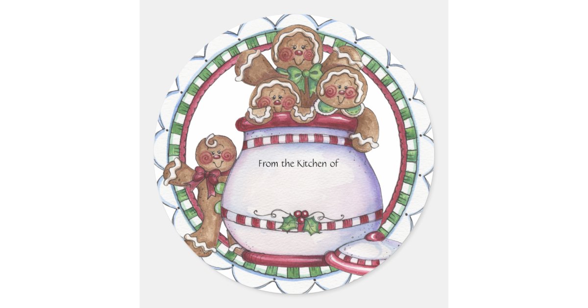 Gingerbread Cookie Jar Label - From the Kitchen of | Zazzle