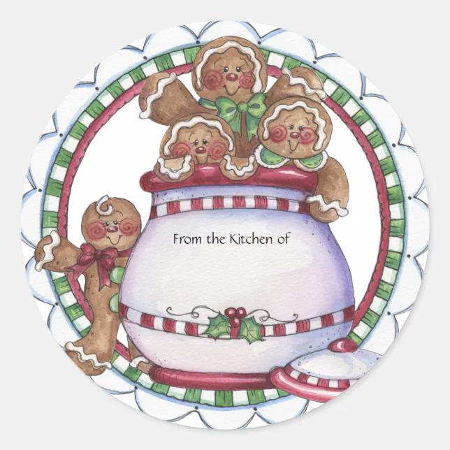 Gingerbread Cookie Jar Label - From the Kitchen of | Zazzle
