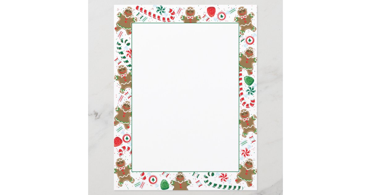 Gingerbread Cookie Letterhead | Zazzle