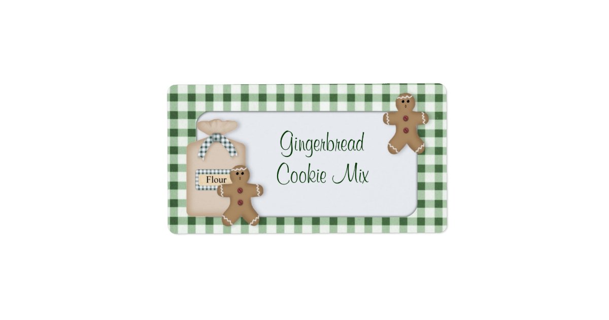 Gingerbread Cookie Mix Label | Zazzle