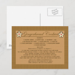 gingerbread cookie recipe cards | Zazzle