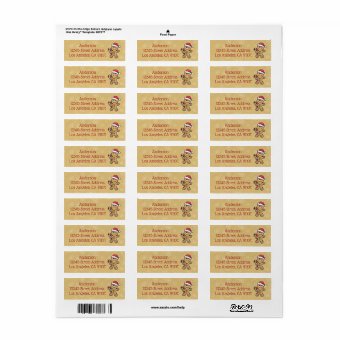 Gingerbread Cookie Return Address Label | Zazzle