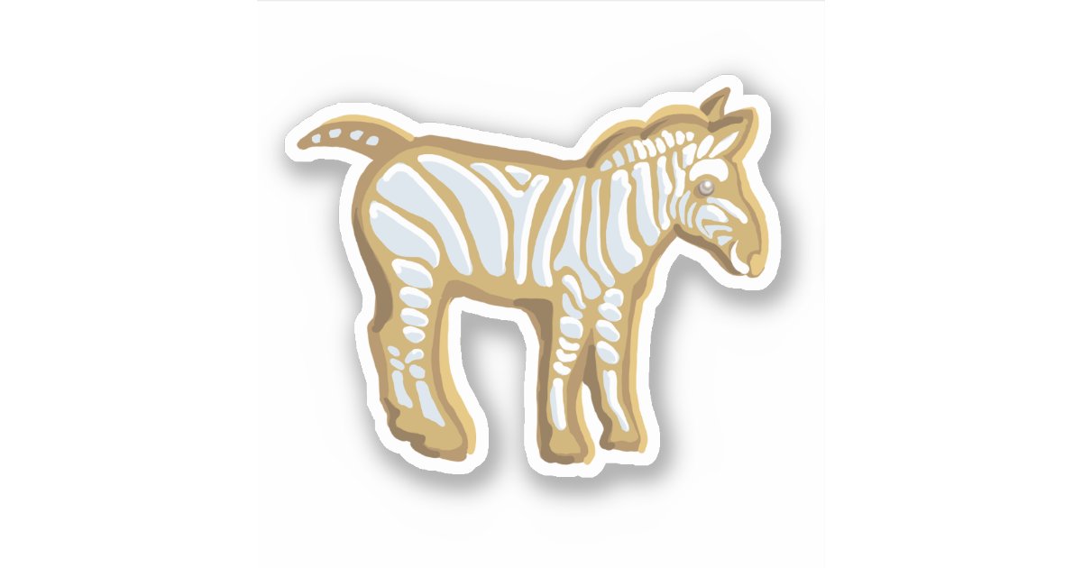 Gingerbread Cookie / Zebra Sticker | Zazzle