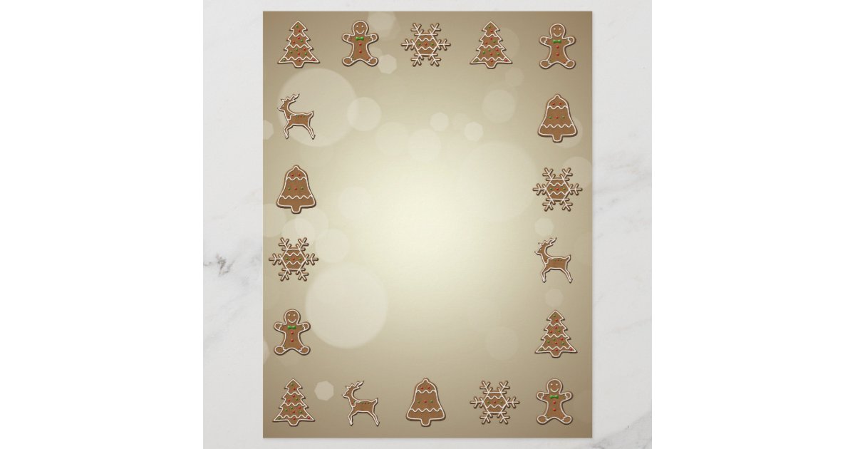 Gingerbread Cookies - Christmas Letterhead | Zazzle