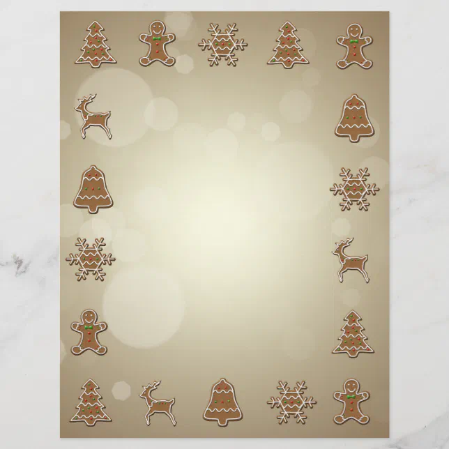 Gingerbread Cookies - Christmas Letterhead | Zazzle