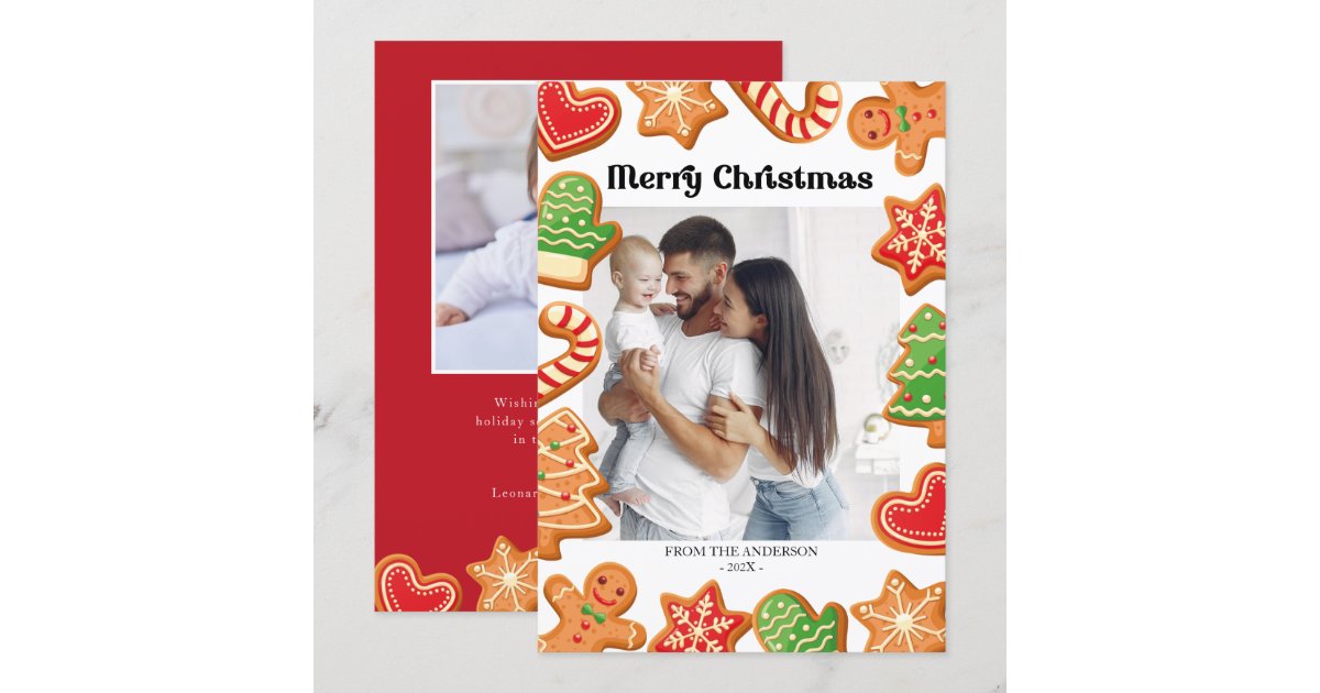Gingerbread Cookies Photo Christmas Card | Zazzle