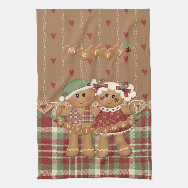Gingerbread Country Christmas Kitchen Towel | Zazzle