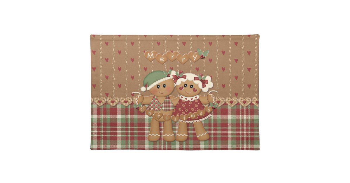 Gingerbread Country Christmas Placemat | Zazzle