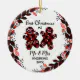 Gingerbread Couples First Christmas Buffalo Plaid Ceramic Ornament | Zazzle