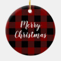 Gingerbread Couples First Christmas Buffalo Plaid Ceramic Ornament | Zazzle