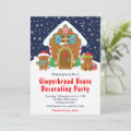 Gingerbread Decorating Party Navy Blue and Red Invitation | Zazzle