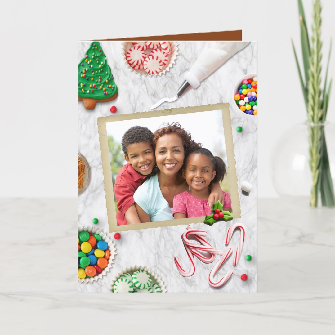 Gingerbread Decorating Photo Christmas Holiday Card | Zazzle