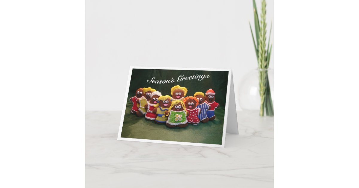 Gingerbread Family Choir Christmas Card | Zazzle