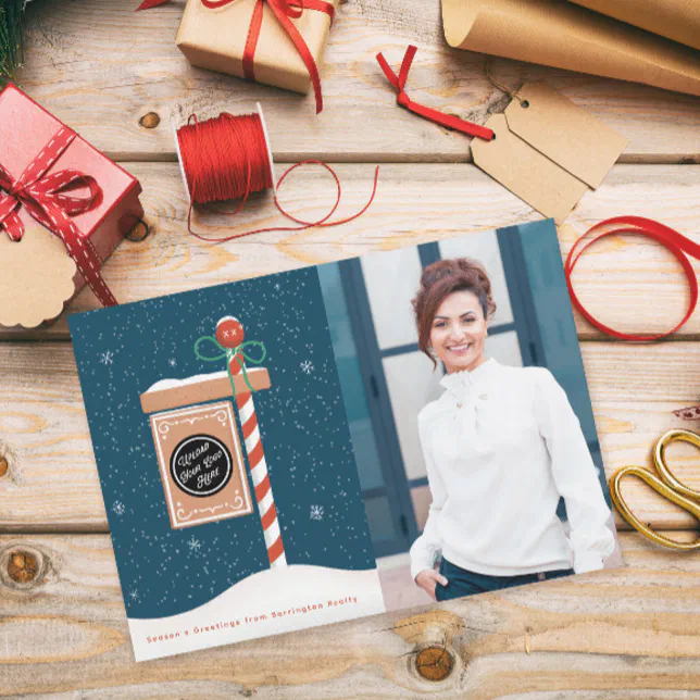 Gingerbread For Sale Sign Realtor Photo Holiday Card | Zazzle