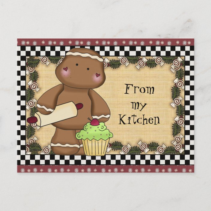 Gingerbread from my Kitchen postcard | Zazzle.com