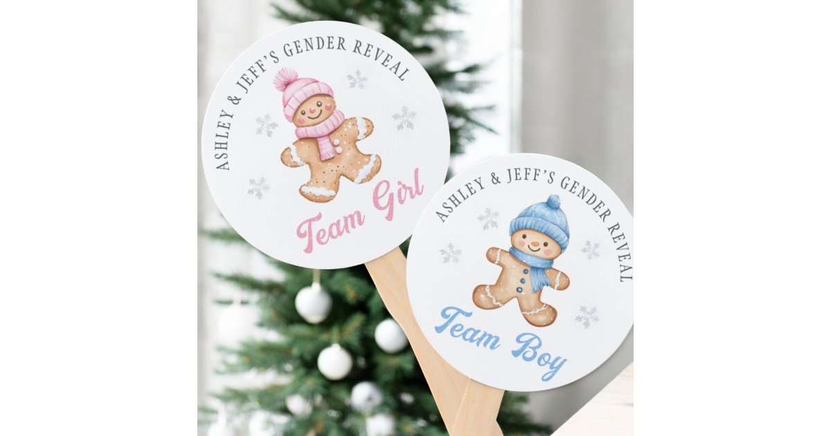 Gingerbread Gender Reveal Voting Hand Fan | Zazzle