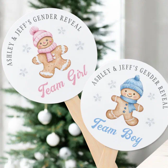 Gingerbread Gender Reveal Voting Hand Fan | Zazzle