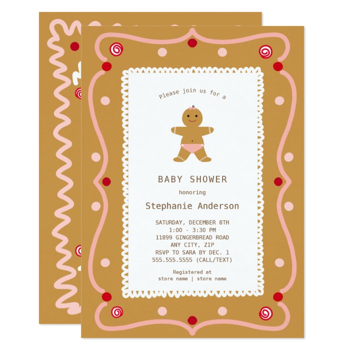 Gingerbread Girl Baby Shower Invitation | Zazzle.com